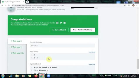 day 20 sorting bubble sort 30 days of code python 3 hackerrank youtube
