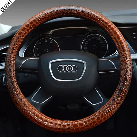 OUZHI Brand Design Leather Car Steering Wheel Cover Four Seasons Anti
