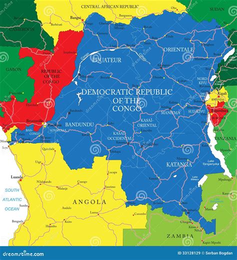 Mappa Di Repubblica Democratica Del Congo Precedente Zaire