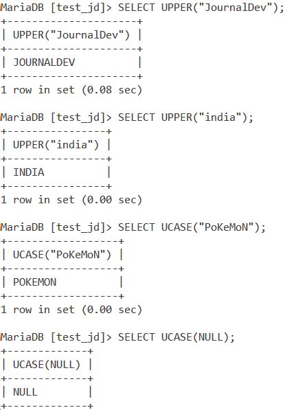 mysql upper and ucase how to convert text to uppercase in mysql mysqlcode