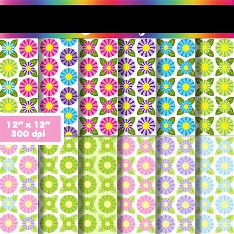 Kit Imprimible Pack Fondos Flores De Primavera 22 Clipart En Venta En