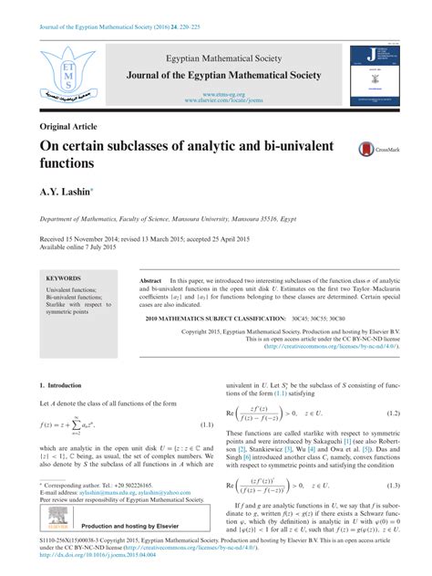 pdf on certain subclasses of analytic and bi univalent functions