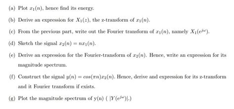 2 consider the discrete time signal given by
