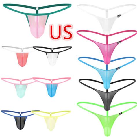 US Men Mesh See Through Bulge Pouch G String Micro Bikini Thong