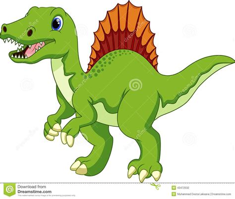 Illustration About Cute Spinosaurus Cartoon With White Background