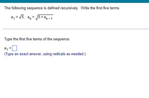 solved the following sequence is defined recursively write