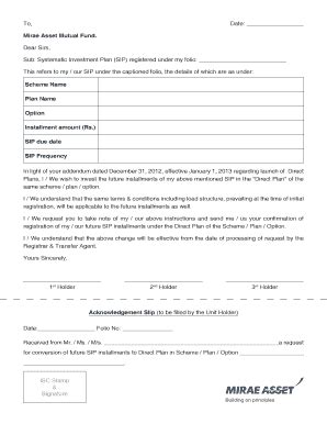 Fillable Online SIP Mirae Asset Fax Email Print PdfFiller
