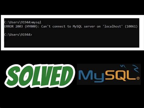 Solución Error de conexión a MySQL en localhost 10061 MySQL YA