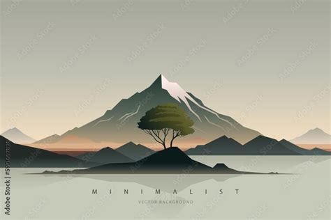 Minimalist Landscape Aesthetic Background Wallpaper Creative Modern