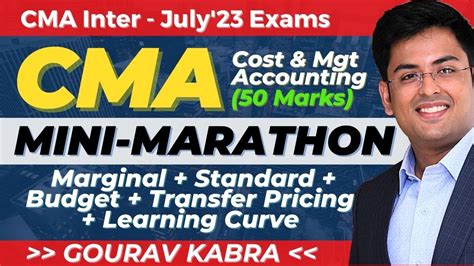 CMA Inter Cost Management Accounting Practical Marathon P10