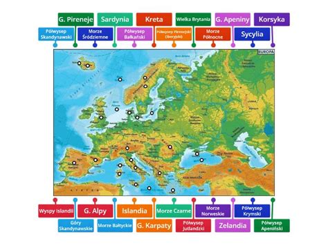Mapa Europy Morza G Ry Wyspy P Wyspy Labelled Diagram