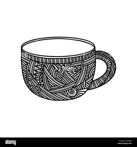 Doodle Style Illustration Tea Cup A Design Element Stock Vector Image