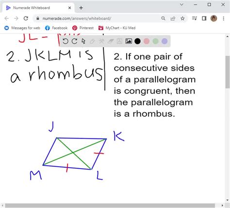 solved prove the statement using a two column proof or paragraph proof m given jklm is a