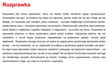 Jak napisać rozprawkę Wskazówki dla maturzystów
