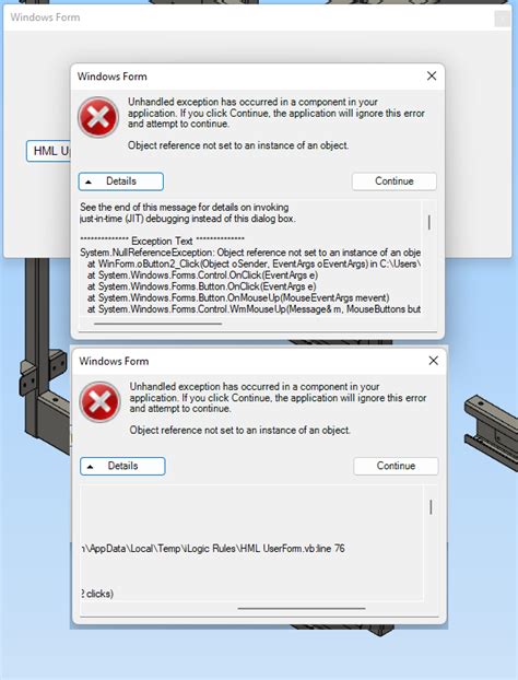 solved execute external rule through a button in an ilogic custom made user form autodesk