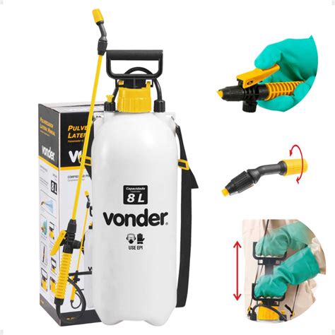 Pulverizador Lateral Manual 5 Litros Vonder Compressão Prévia Jato
