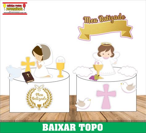 Topo De Bolo Batizado Para Imprimir Gr Tis