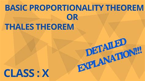 Explanation Of Basic Proportionality Theorem Thales Theorem