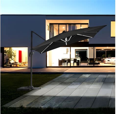 Parasol jardin déporté LED Alu Sun 4 Luxe Rectangle 3 x 4 m