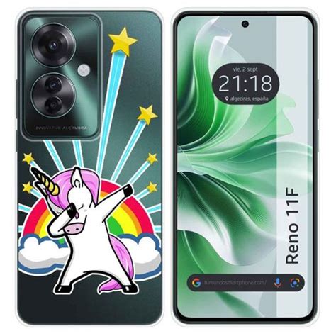 Funda Silicona Transparente Para Oppo Reno 11f 5g Diseño Unicornio