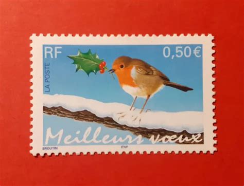 TIMBRE FRANCE NEUF N3621 Meilleur Vœux Rouge Gorge 2003 EUR