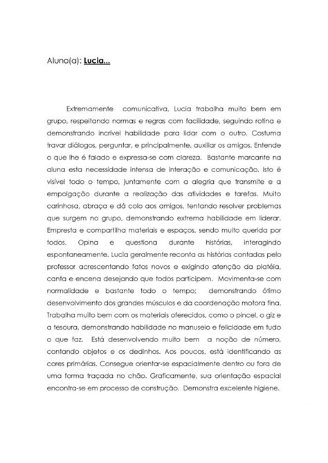Modelo De Relatorio De Atividades Escolar