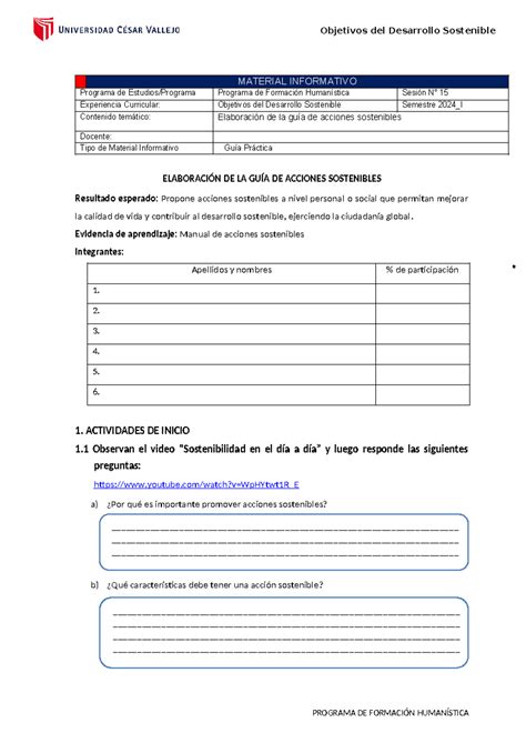 Guía práctica N 15 ODS 2024 1 MATERIAL INFORMATIVO Programa de