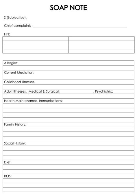 Counseling Soap Note Templates Free Pdf Printables Printablee