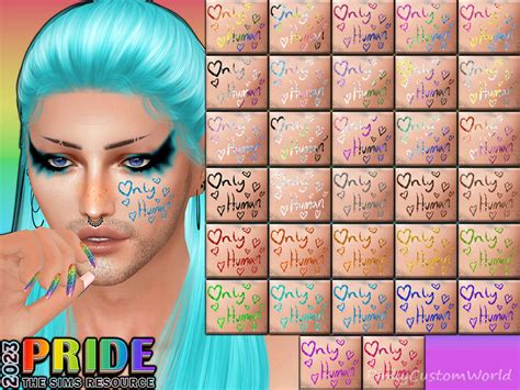The Sims Resource Pride Only Human Glitter V Facepaint