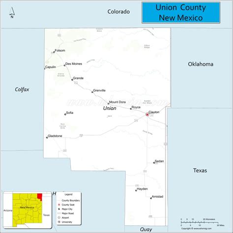 Map Of Union County New Mexico Where Is Located Cities Population