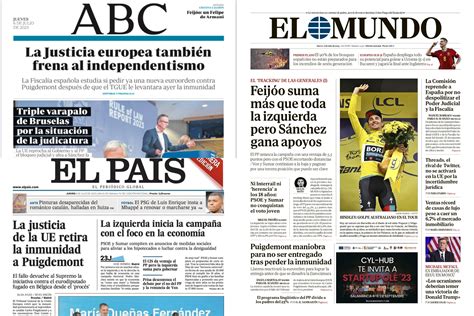Las portadas de los periódicos generalistas este jueves 6 de julio