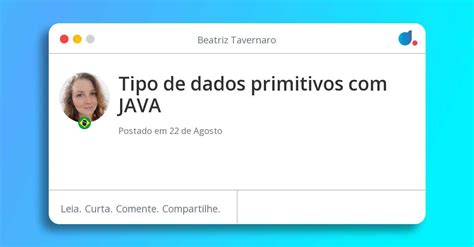 Tipo De Dados Primitivos Java