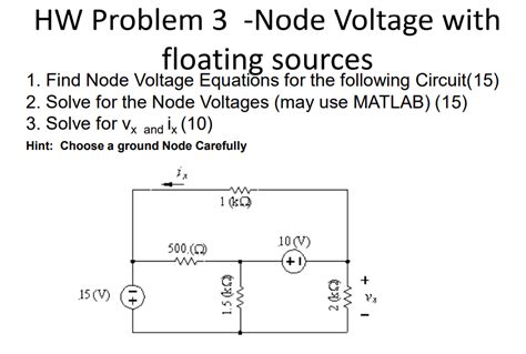 Solved Hw Problem Node Voltage With Floating Sources Chegg