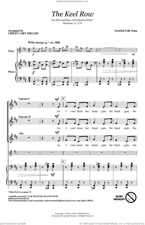 The Keel Row Arr Cristi Cary Miller Sheet Music For Choir SSA