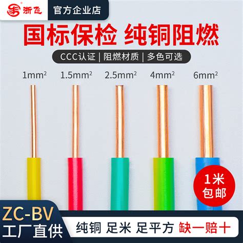国标BV电线家用家装电线1 1 5 2 5 4 6平方纯铜芯单股硬线1米散剪 Taobao