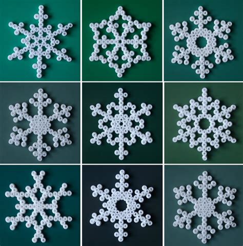 Julepynt I Hama Perler Snowflake Craft Christmas Perler Beads