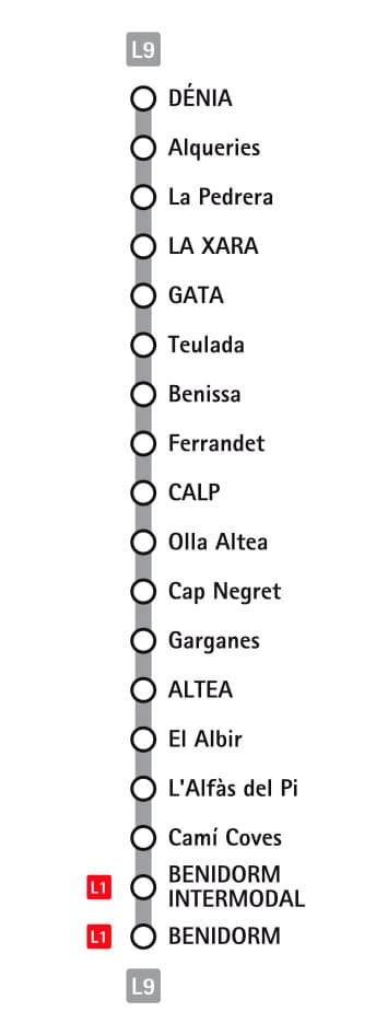 Horarios TRAM Alicante Líneas mapa de paradas y frecuencias