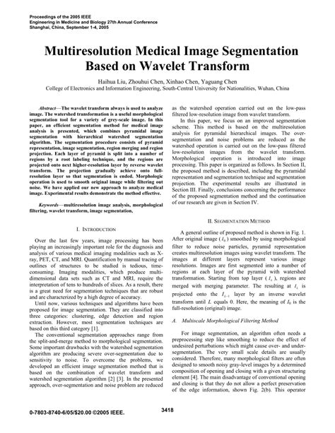 pdf multiresolution medical image segmentation based on wavelet transform