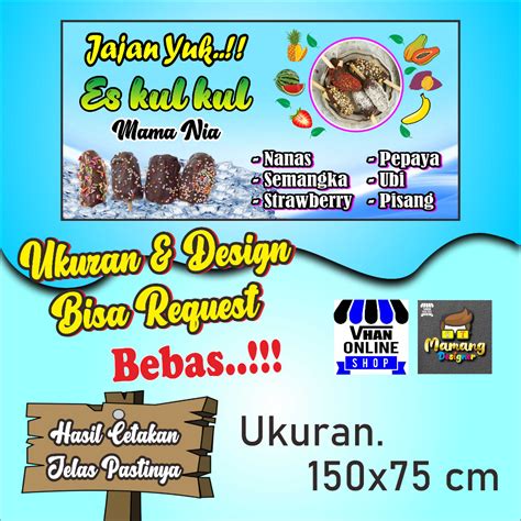Jual Design Spanduk Banner Es Kul Kul Es Lumur Coklat Keren Murah