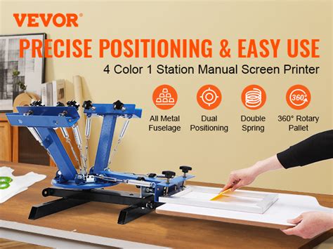 VEVOR 4 Color 1 Station Silk Screening Screenprint Press Screen