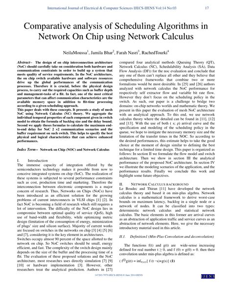 pdf comparative analysis of scheduling algorithms in network on chip using network calculus
