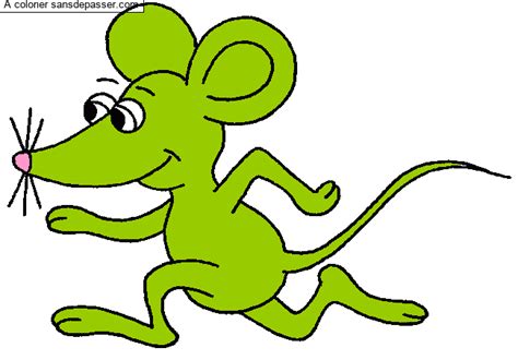 Coloriage Une souris verte Sans Dépasser