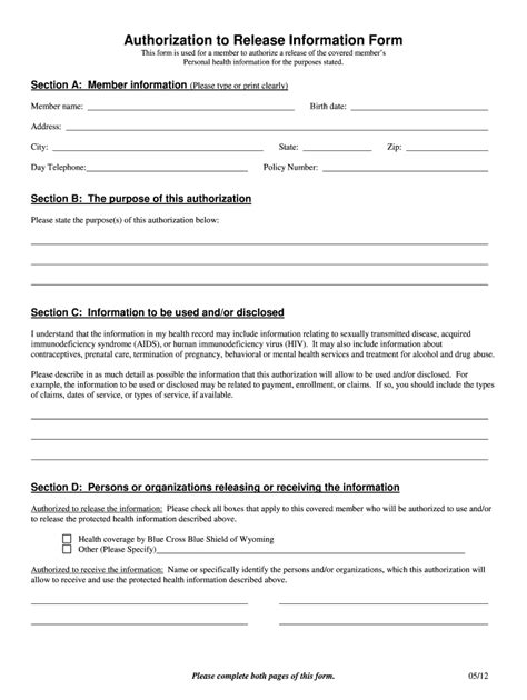 Authorization To Release Information Form Fill Out And Sign Printable