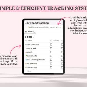 Notion Habit Tracker Template Aesthetic Notion Productivity Tracker