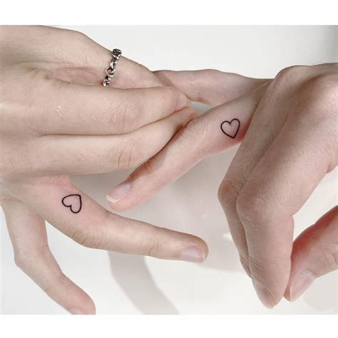 Matching Heart Tattoo For Best Friends Minimalistic
