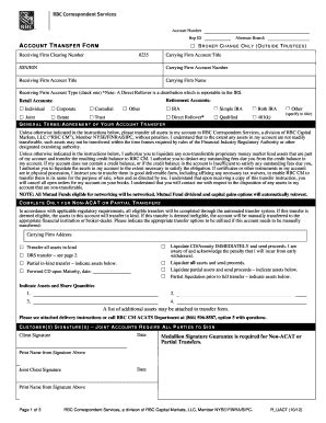 Fillable Online DCS Account Transfer Form Fax Email Print PdfFiller
