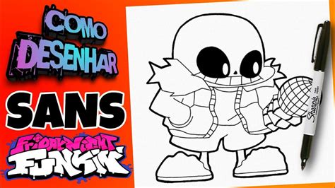 COMO DESENHAR O SANS INDIE CROSS DO FRIDAY NIGHT FUNKIN FÁCIL how