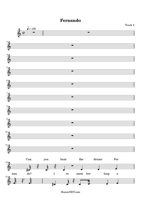 Fernando Sheet Music Fernando Score Hamienet