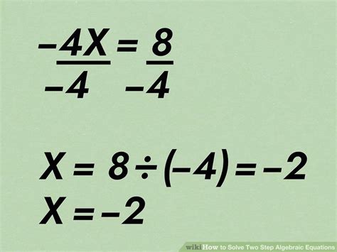 Ways To Solve Two Step Algebraic Equations Wikihow