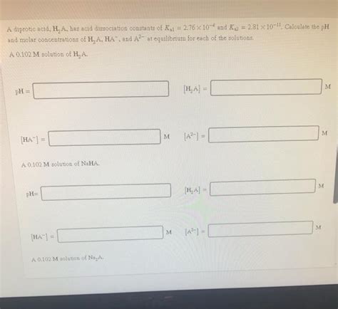 Solved A Diprotic Acid H A Has Acid Dissociation Chegg